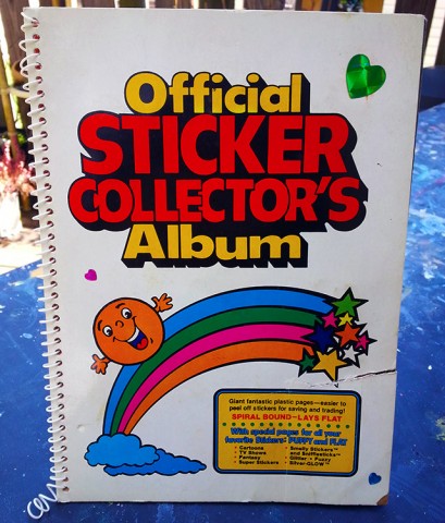 Someone's amazing old sticker album. | Dinosaur Dracula!